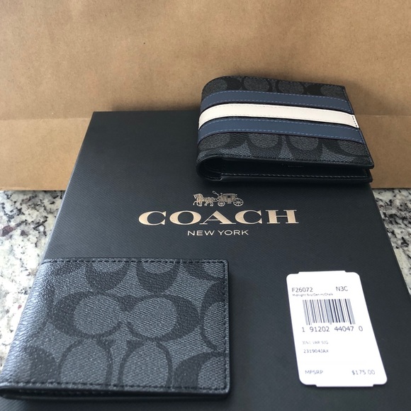 Coach | Bags | Nwt Authentic Coach 3in Varsity Stripe Wallet | Poshmark